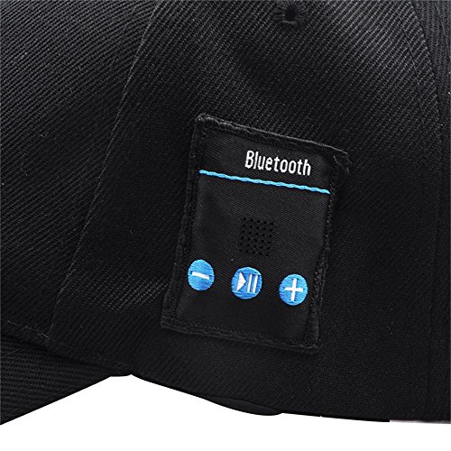 Lzcat Unisex Bluetooth Baseball Cap Sun Hat Smart Wireless Bluetooth Headset Sports Cap Music Speaker Mic Summer Cap (Black)