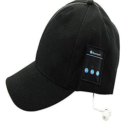 Lzcat Unisex Bluetooth Baseball Cap Sun Hat Smart Wireless Bluetooth Headset Sports Cap Music Speaker Mic Summer Cap (Black)