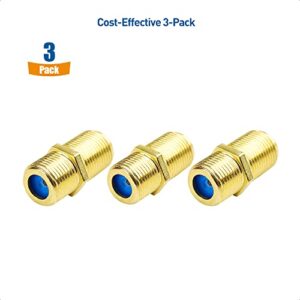 Cable Matters 3-Pack, Gold Plated Coaxial F-Type Coupler for RG6 / F-Type Coaxial RG6 Coupler