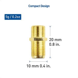 Cable Matters 3-Pack, Gold Plated Coaxial F-Type Coupler for RG6 / F-Type Coaxial RG6 Coupler