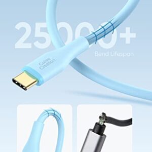 CableCreation USB C Charger Cable 6FT/60W, Soft Silicone USB C to USB C Cable, USB Type C to Type C Cable Fast Charging for Galaxy S22/S21, iPad Mini 6/Air 4, MacBook Pro/Air, Pixel, etc, Blue