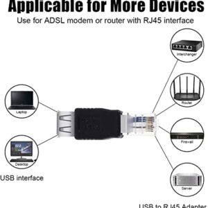 Ethernet to USB Adapter, 2 PCS USB to Ethernet Adapter, RJ45 Ethernet Male to USB Female Converter, USB to RJ45 Adapter 10Mb/100Mbs Network Connector for Laptops Computers