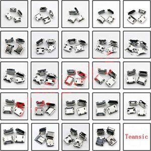 Teansic 240PCS 24Models Micro USB Connector Socket Jack USB Connectors Set for MP3 4 5 Huawei Samsung Sony HTC ZTE