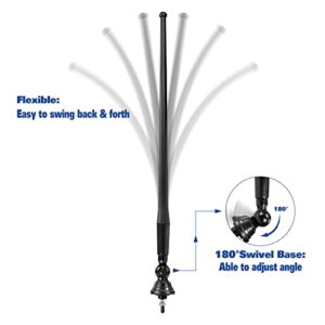 Eightwood Marine Boat Radio Antenna 16 Inch Rubber Duck Flexible Mast FM AM Stereo Antennae for Boat Car RV Motorhome ATV UTV Tractor Motorcycle Yacht