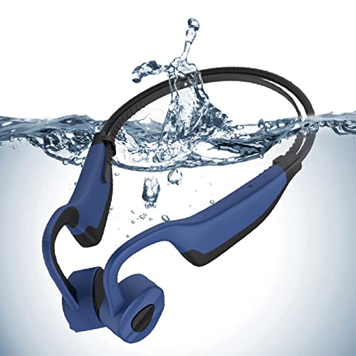 ESSONIO Bone Conduction Headphones Swimming Headphones Bluetooth Underwater IPX8 Waterproof Headphones, Built-in 16g Memory