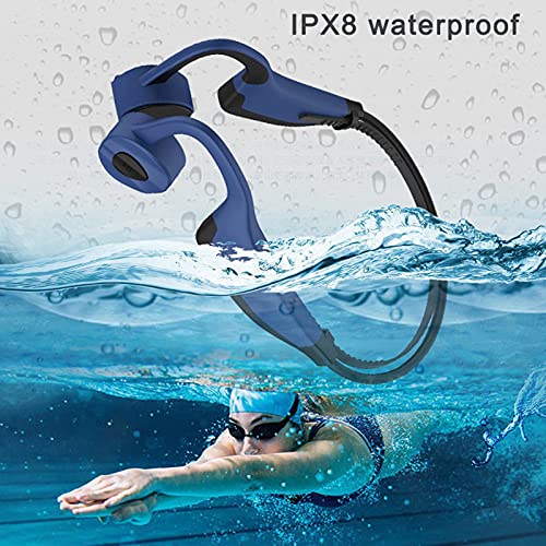 ESSONIO Bone Conduction Headphones Swimming Headphones Bluetooth Underwater IPX8 Waterproof Headphones, Built-in 16g Memory