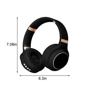 Head-Mounted Folding Wireless Bluetooth Headset, Noise Cancelling Headset, Hi-fi Stereo Bass, Metal Chip Bluetooth Fm Pluggable Card Headset for Sports,Game