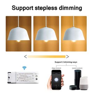 WiFi Dimmer Switch, Bresuve Dimmer Switch Module DIY Wireless Module WiFi Light Switch Timmer Compatible with Alexa/Google Home