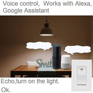 Smart Light Switch,Jinvoo WiFi Smart Wall Light Switch,Voice Control and Timing Function,No Hub Hequired,Easy and Safe Installation Compatible with Alexa and Google.（2 Pack）