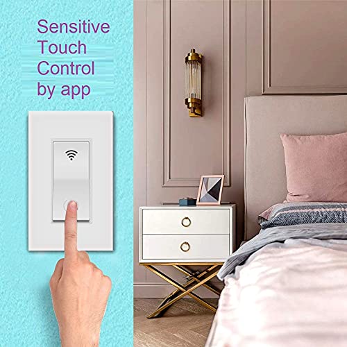 Smart Light Switch,Jinvoo WiFi Smart Wall Light Switch,Voice Control and Timing Function,No Hub Hequired,Easy and Safe Installation Compatible with Alexa and Google.（2 Pack）