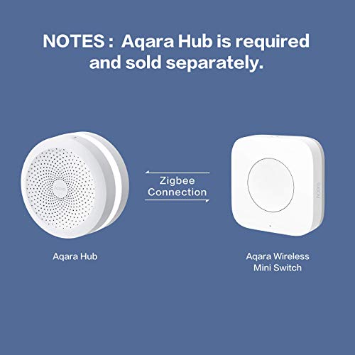 Aqara Smart Light Switch (with Neutral, Single Rocker) Plus Aqara Wireless Mini Switch, Requires AQARA HUB, Zigbee Connection, Remote Control and Set Timer for Home Automation