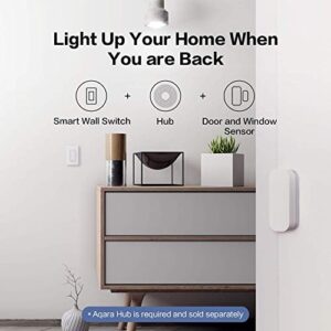 Aqara Smart Light Switch (with Neutral, Single Rocker) Plus Aqara Wireless Mini Switch, Requires AQARA HUB, Zigbee Connection, Remote Control and Set Timer for Home Automation