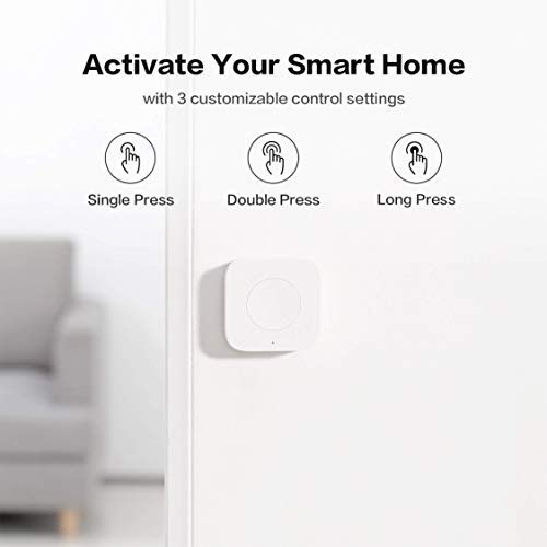 Aqara Smart Light Switch (with Neutral, Single Rocker) Plus Aqara Wireless Mini Switch, Requires AQARA HUB, Zigbee Connection, Remote Control and Set Timer for Home Automation