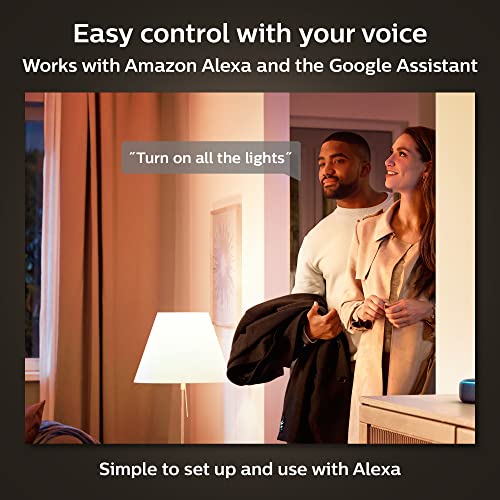 Philips Hue White LED Smart Candle, Bluetooth & Zigbee Compatible (Hue Hub Optional), Works with Alexa & Google Assistant – A Certified for Humans Device, 2 Bulbs