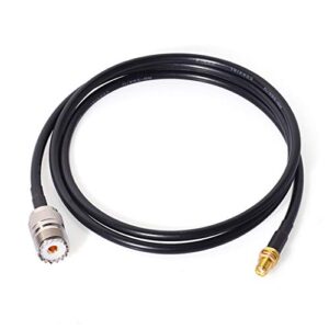 bingfu ham radio antenna adapter sma female to uhf so239 female rg58 coaxial jumper cable 1m 3 feet for handheld ham two way radio walkie talkie kenwood wouxun baofeng bf-f8hp uv-5r uv-82 bf-888s gt-3