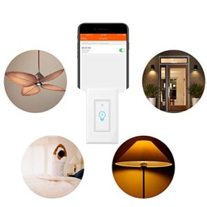 Micmi Smart WiFi Light Switch Compatible with Alexa/Google Home IFTTT Timing Wireless Voice Control Function, Suit for 1/2/3/4 Gang Switch Box in Wall, Neutral Wire Required 1pack