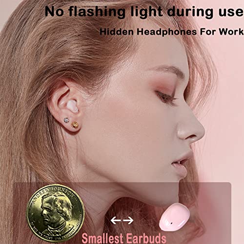 Xmenha Smallest Invisible Earbuds Hidden Discreet for Work Bluetooth Invisible Hidden Headphones Mini Micro Sleep Tiny Low Profile Earbuds for Small Ears