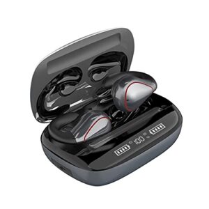 open ear headphones bluetooth true wireless open earbuds for iphone android, mini open ear buds for running with mic workout cycling headphones sport earphones earbuds for small ear canals- dark grey