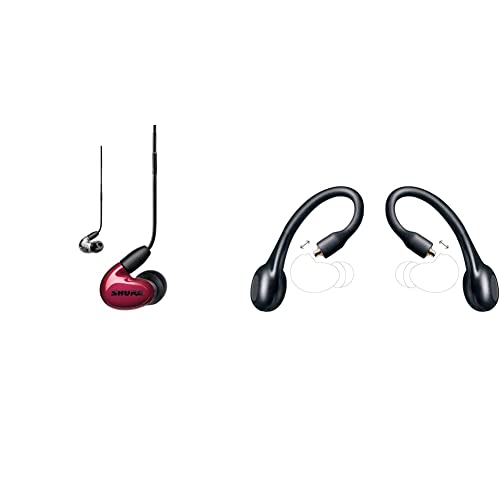 Shure AONIC 5 True Wireless Earbuds Bundle with SE535 Sound Isolating Earphones + RMCE-TW2 Bluetooth Adapter, Hi-Def Sound + Natural Bass, Three Drivers, Secure In-Ear Fit, Durable Quality - Red