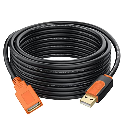 USB Extension Cable 20 ft, SNANSHI USB 2.0 Extension Cable USB Male to Female for Webcam, USB Camera, Printer, Mouse, Keyboard, Controller and More