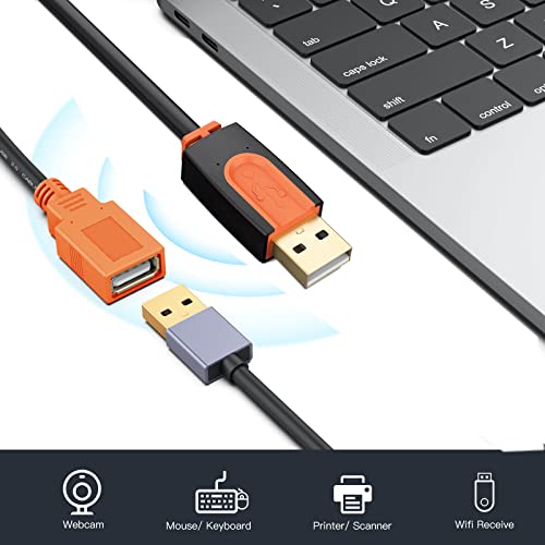 USB Extension Cable 20 ft, SNANSHI USB 2.0 Extension Cable USB Male to Female for Webcam, USB Camera, Printer, Mouse, Keyboard, Controller and More