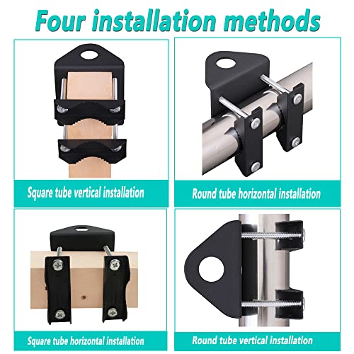 KSWLOR 3/4 Hole Antenna Roll Bar Mount Bracket with NMO Connector,Horizontal or Vertical Installation on Round Bar, Square Bar and Railing