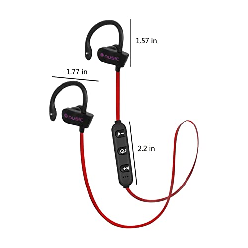 CENGNIAN Neck Hanging Bluetooth 4.2, Wireless Ultra-Long Standby Running Sports Bluetooth Headset, Noise Cancelling Headphones, Deep Bass Bluetooth Earphone for Sports Fitness Running Cycling (red)