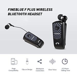 Fineblue F Plus Wireless Clip-on Bluetooth V4.0 / V4.1 Headset Headphone Hands-Free Supports for iOS and Android System - Black