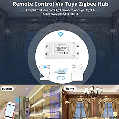 Sparkleiot Zigbee Smart Home WiFi Wireless Remote Switch Breaker, LED Light Controller, DIY Relay Module,Compatible with Alexa & Google Home Assistant,Hub Required