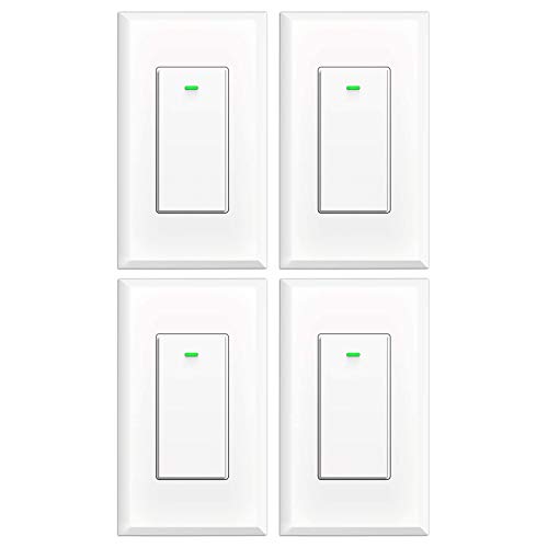 Smart Switch WiFi Light Switch No Hub Required, Light Switch Alexa Compatible with Google Assistant Requires Neutral Wire,Timer Schedule, KULED K36 4Pack