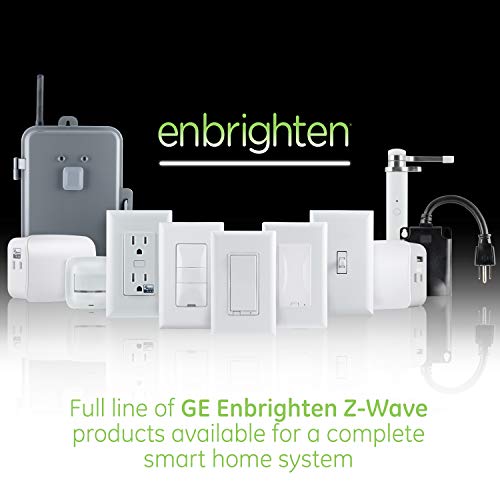 GE Enbrighten Z-Wave Plus Smart Light Dimmer, White & Light Almond, 46203 & Enbrighten Add-On Switch with QuickFit and SimpleWire, White & Light Almond, 46199