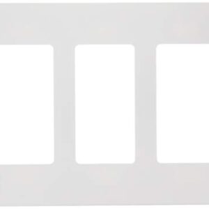 Leviton 80311-SW 3-Gang Decora Plus Wallplate Screwless Snap-On Mount, White