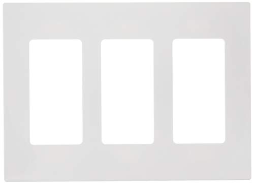 Leviton 80311-SW 3-Gang Decora Plus Wallplate Screwless Snap-On Mount, White