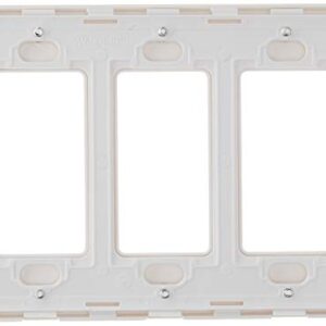 Leviton 80311-SW 3-Gang Decora Plus Wallplate Screwless Snap-On Mount, White