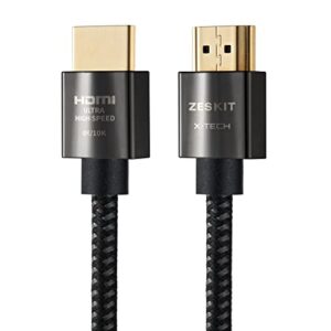 zeskit x-tech 48gbps ultra high speed hdmi cable 3ft, 8k60 4k120 144hz earc hdr hdcp 2.2 2.3 compatible with dolby vision apple tv 4k roku sony lg samsung xbox series x rtx 3080 ps4 ps5