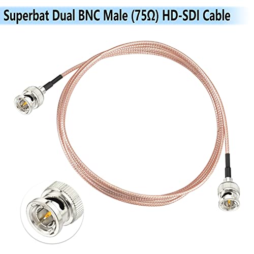 Superbat 3G SDI Cable 6ft BNC Cable 75 Ohm for Cameras Monitor Vedio Recorder BMCC Video HDMI Extender Supports HD-SDI 3G-SDI 4K SDI Video Cable 2Pcs