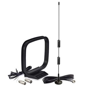 bingfu magnetic base fm radio antenna fm antenna and am loop antenna for pioneer onkyo yamaha marantz indoor digital hd radio fm bluetooth home stereo receiver av audio video home theater receiver