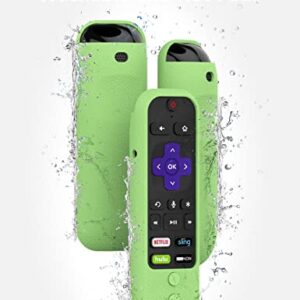 Silicone Remote Case for Roku Ultra 2017/2018(4661) Remote Control Protective Cover for Roku Ultra 4661R with Power Button Remote Anti-Slip Anti-Lost with Hand Strap (Glow in Dark Green)