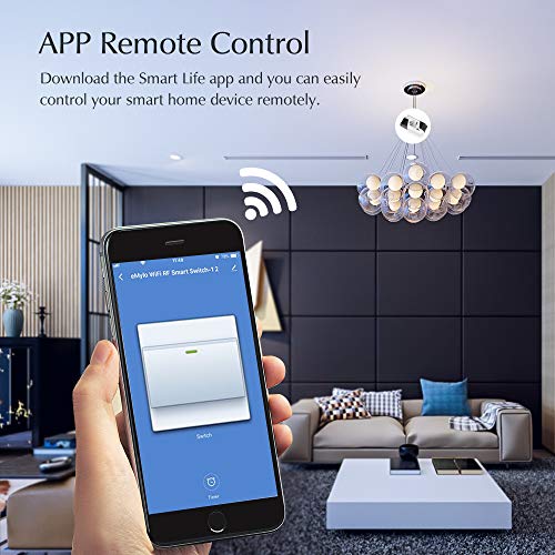 eMylo Mini Smart WiFi Switch Wireless Relay Light Switch AC 220V Smart Life App Remote Control Timer Home Automation for Alexa Echo Google Home Support iOS Android 1 Pack