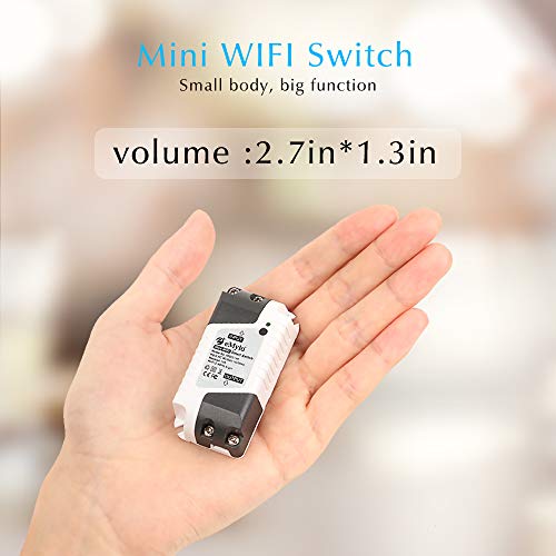 eMylo Mini Smart WiFi Switch Wireless Relay Light Switch AC 220V Smart Life App Remote Control Timer Home Automation for Alexa Echo Google Home Support iOS Android 1 Pack