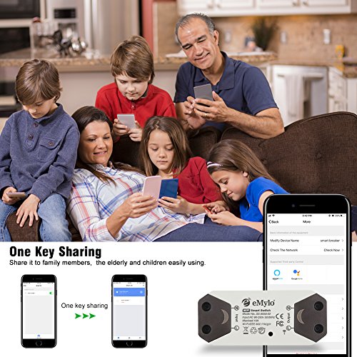 eMylo Smart Wireless Remote Control WiFi Switch Relay Module for Household Appliances Compatible with Alexa 4 Packs