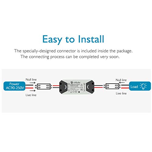 eMylo Smart Wireless Remote Control WiFi Switch Relay Module for Household Appliances Compatible with Alexa 4 Packs