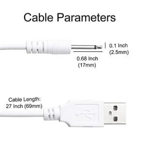 SEXBAY Original Replacement DC Charging Cable USB Cord for Rechargeable Wand Massagers Charger/Replacement DC Charging Cable