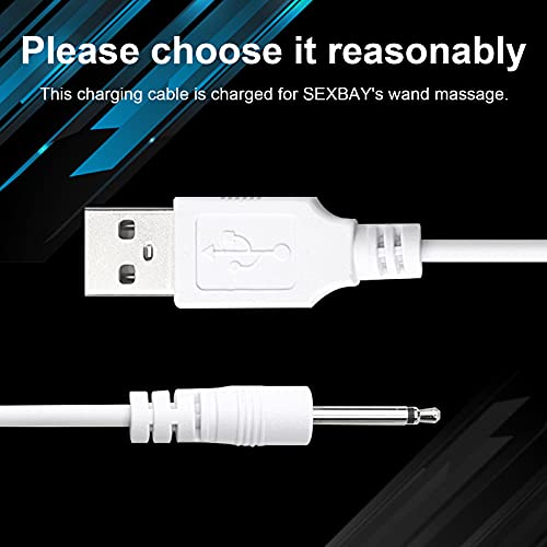 SEXBAY Original Replacement DC Charging Cable USB Cord for Rechargeable Wand Massagers Charger/Replacement DC Charging Cable