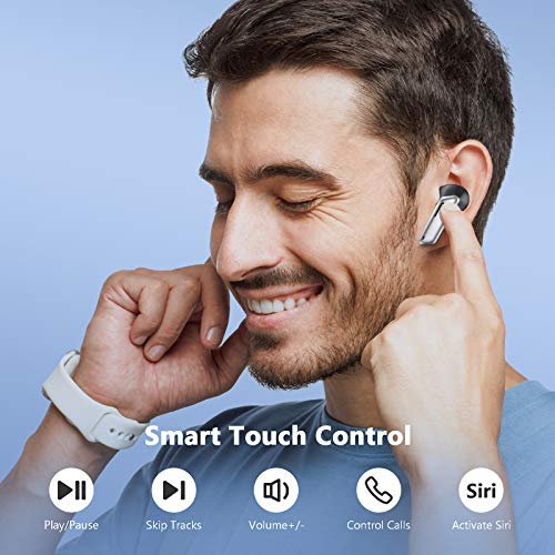 MAPAN True Wireless Earbuds Sports Heavy Bass Bluetooth Earphones, Noise Cancelling 32 Hrs TWS Headphones, Waterproof Hi-Fi Stereo in-Ear Earbud Sport Earbuds with Microphone for iPhones and Android