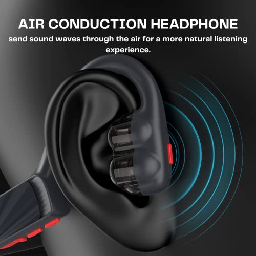 Open Ear Headphones Wireless Bluetooth, 4-Speakers Open Air Conduction Headsets,IPX6 Warterproof Conducting Earphones with Microphone,8 Hours Playtime for Cycling, Driving, Sports, Gym, Hiking White