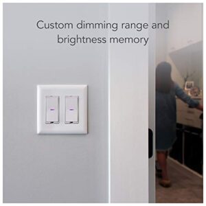 iDevices Dimmer Switch - Wi-Fi enabled smart dimmer switch; Works with Alexa, Siri, & the Google Assistant; Single pole, 3- & 4-way , White - IDEV0009