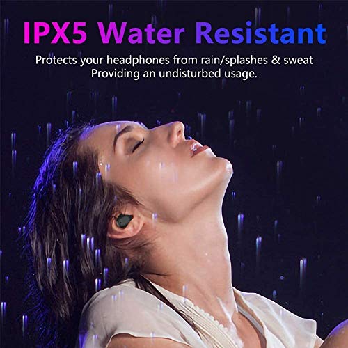 GAOMU IPX6 Waterproof Bluetooth Earbuds, True Wireless Earbuds, 20H Cyclic Playtime Headphones with Charging Case and mic for Android, in-Ear Stereo Earphones Headset for Sport Black