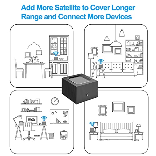 Whole Home Mesh WiFi System 1200Mbps Dual Band - Up to 3000 Sq.ft Coverage, Mesh Router for Wireless Internet, WiFi Router/Extender Replacement - 2 Pack