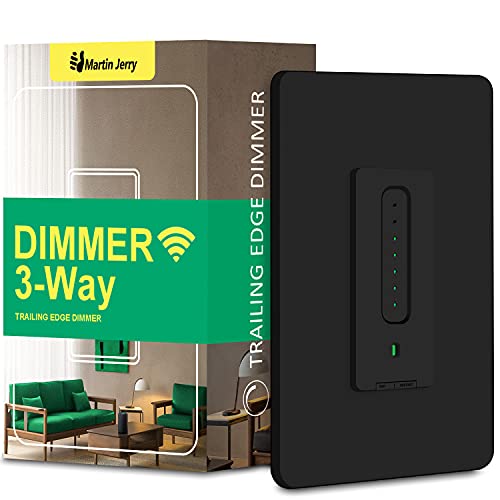 3 Way Smart Dimmer Switch by Martin Jerry | Black Touch Trailing Edge 4 Way Smart Dimmer Switch, SmartLife App, Compatible with Alexa as WiFi Light Switch Dimmer, Works with Google Home